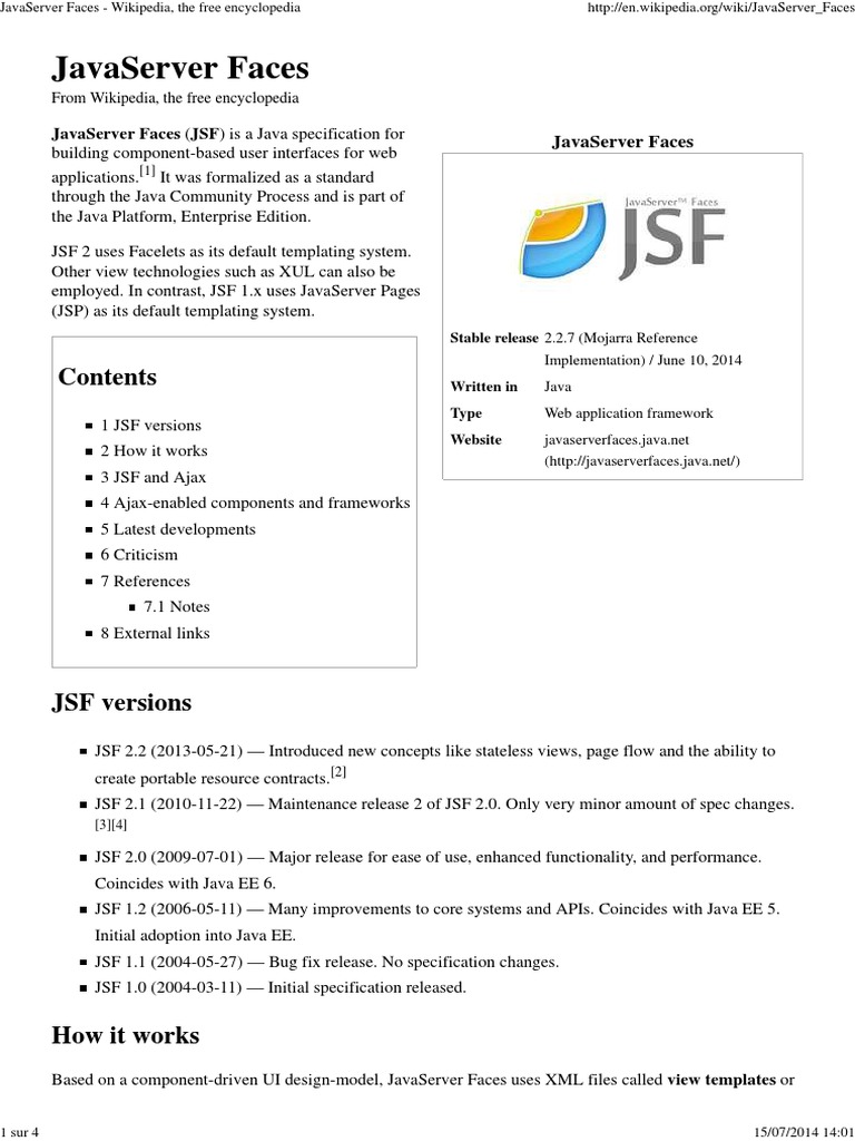 JavaServer Faces | PDF | Java Server Faces | Cyberspace