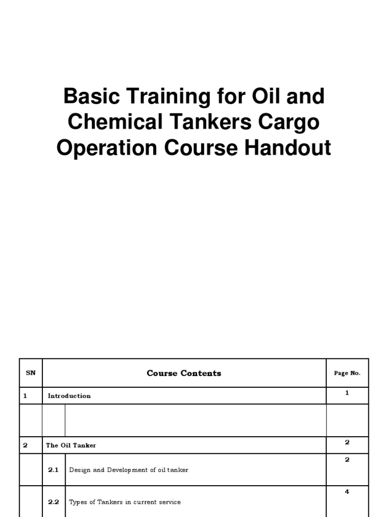 'Basic Training for Oil and Chemical Tankers: A Comprehensive Guide to ...