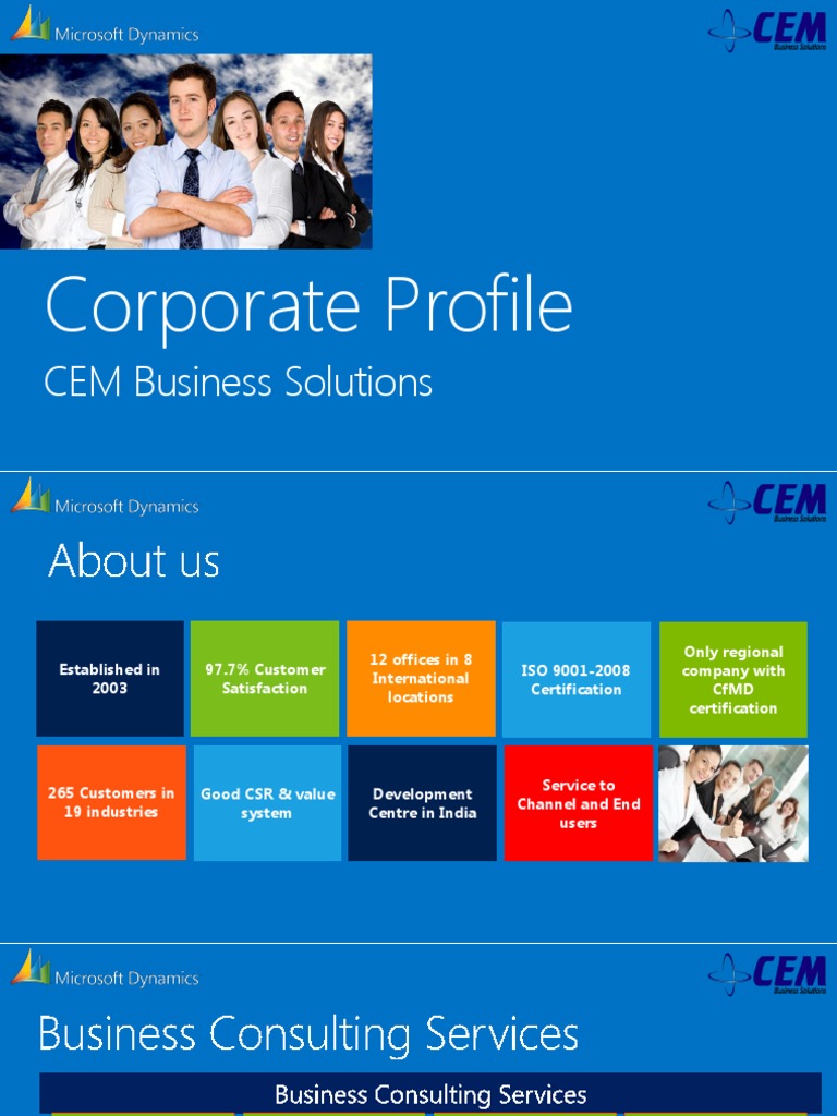 Corporate Profile: CEM Business Solutions | PDF | Point Of Sale | Microsoft