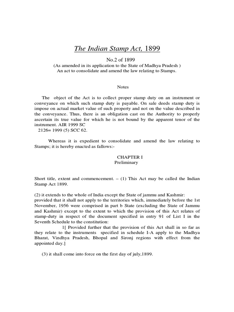 Indian Stamp Act English Under Indian Stamp Act-1899 | PDF | Negotiable ...