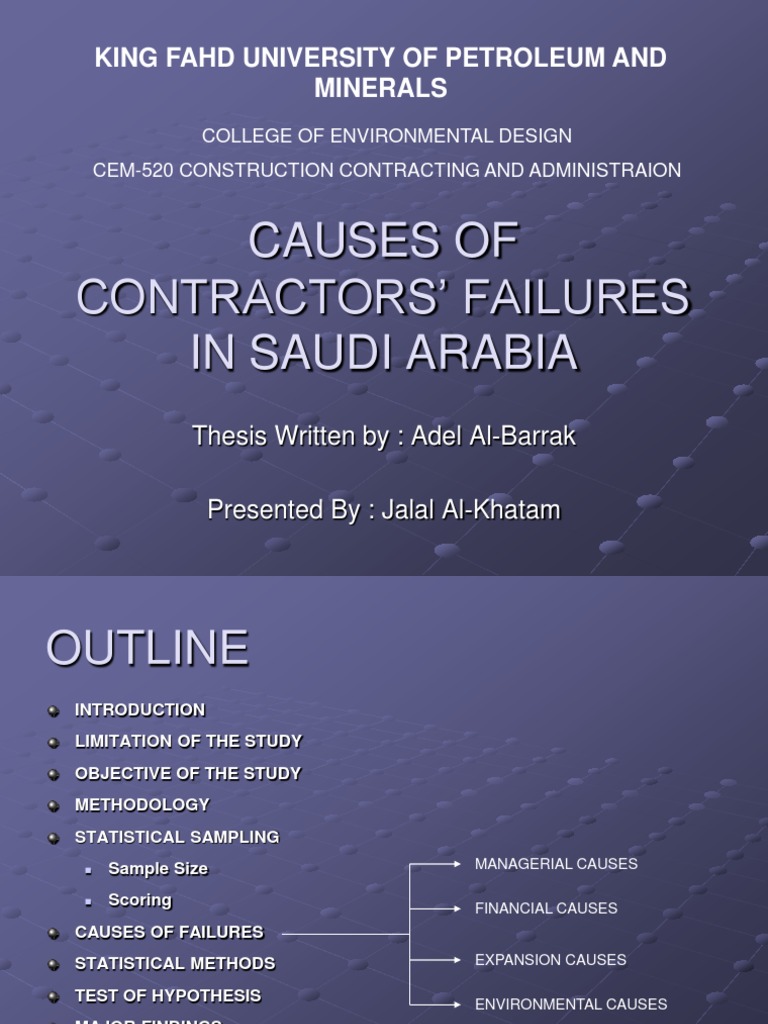 Causes of Contractors Failure in 4 | PDF | Statistics | Economies
