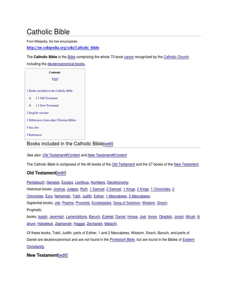 Books Included in The Catholic Bible | PDF
