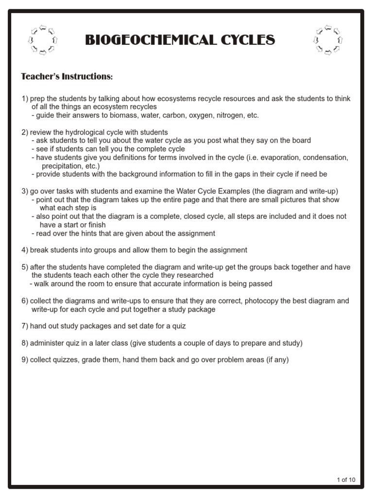 Biogeochemical Cycle | PDF | Carbon Dioxide | Oxygen