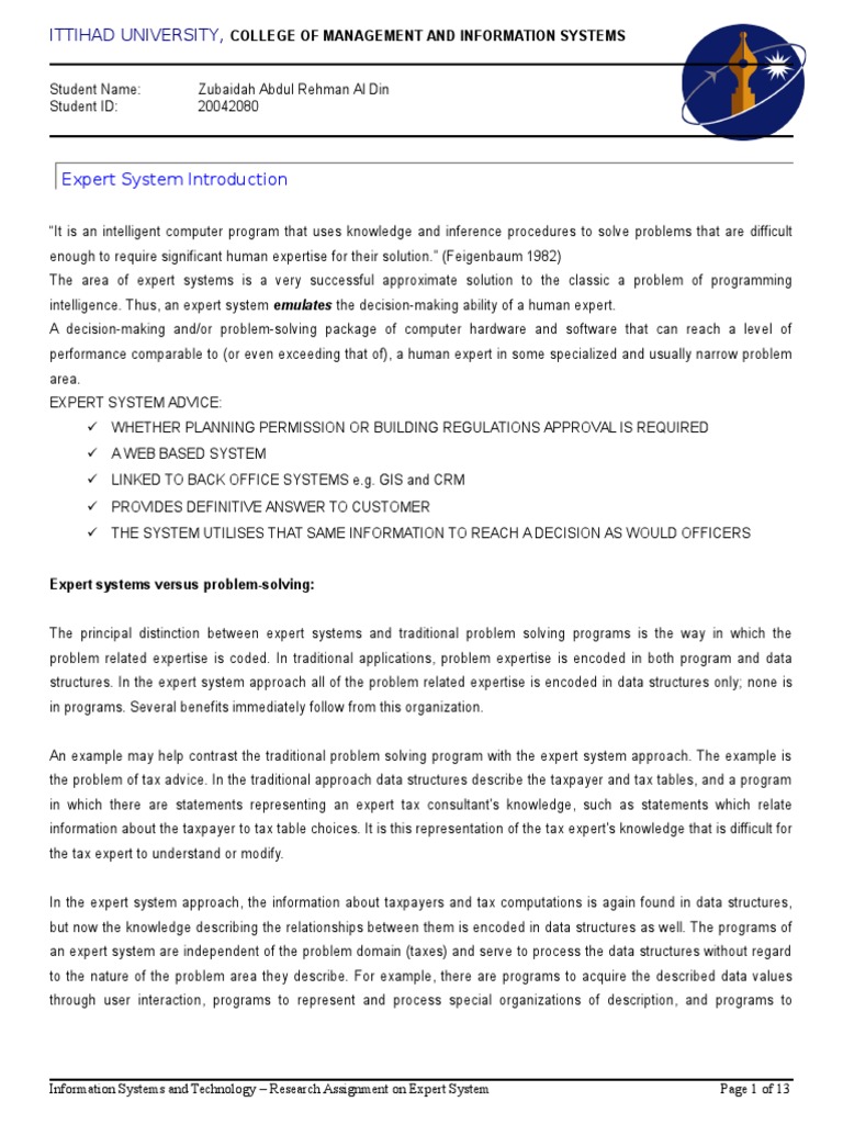 Research On Expert Systems | PDF | Decision Support System ...