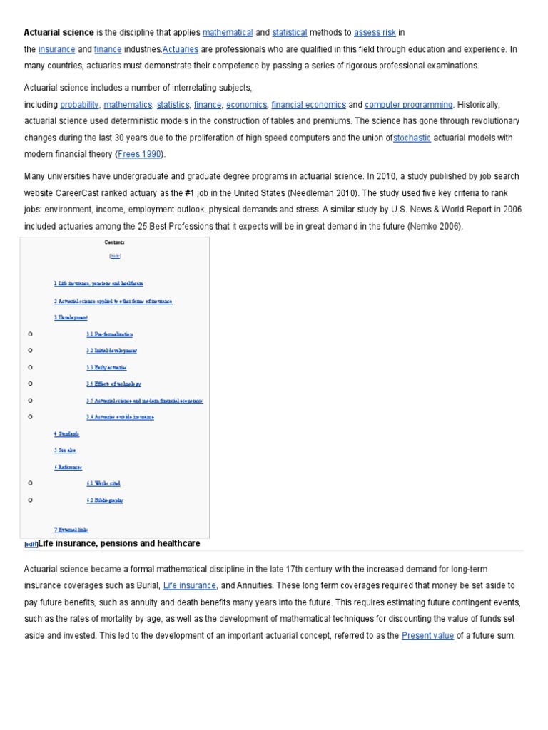 Acturial Science | PDF