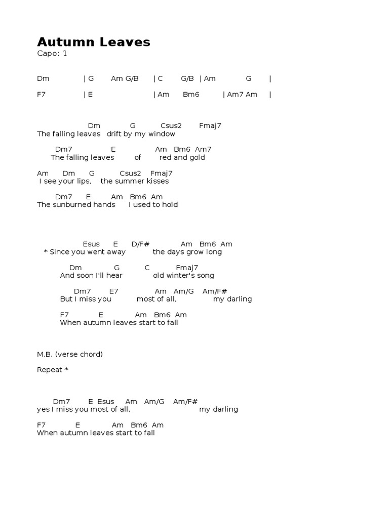 Autumn Leaves | PDF | Foreign Language Studies