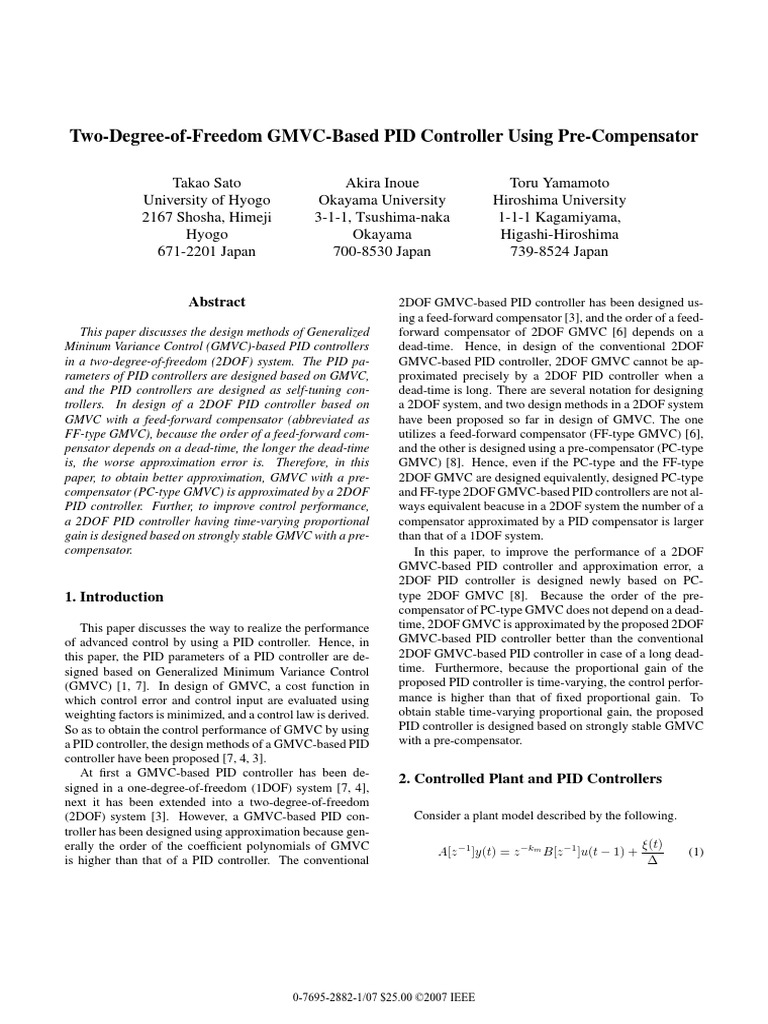 Pid Controller For Distillation Column | PDF | Control Theory | Polynomial