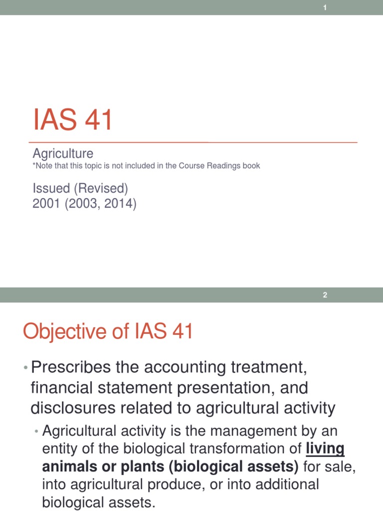IAS 41 (Biological Assets) | PDF