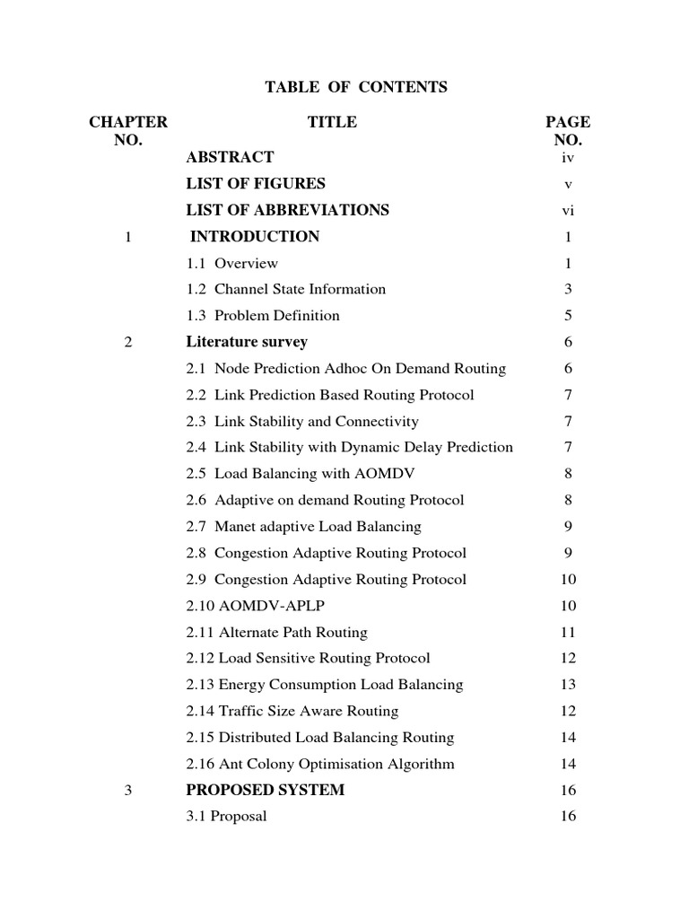 Table of Contents NO. Title NO. List of Figures List of Abbreviations ...