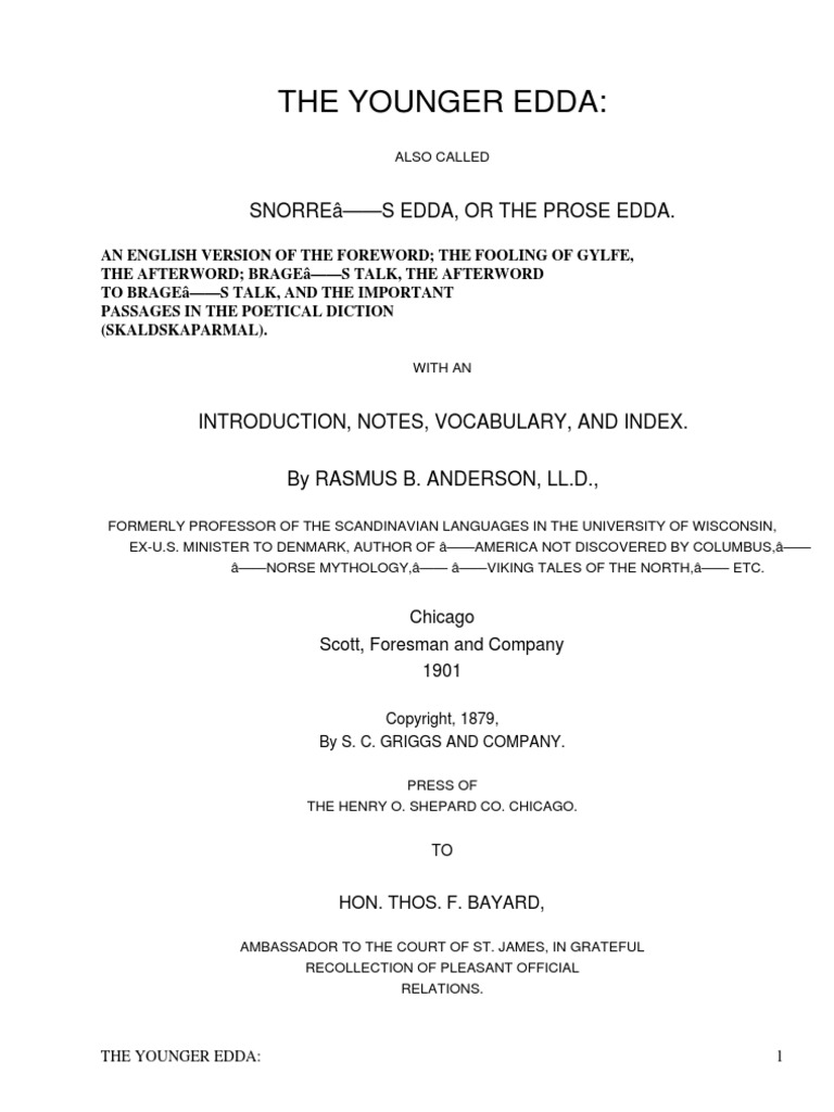 The Younger EddaAlso Called Snorre's Edda, or The Prose Edda by Snorri ...
