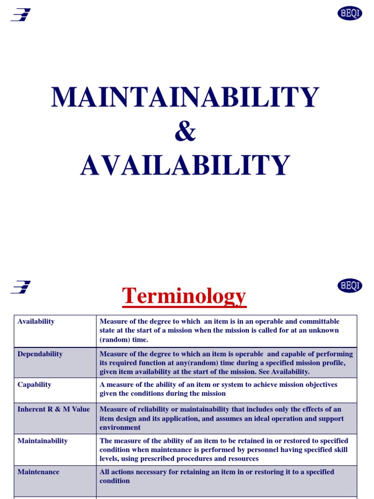 07 Maintainability & Availability | PDF | Reliability Engineering ...