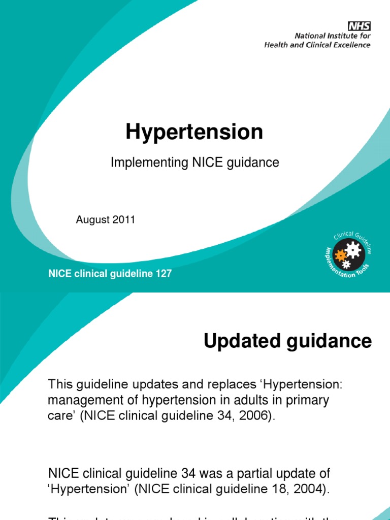 Implementing Updated NICE Guidance on the Diagnosis and Management of ...