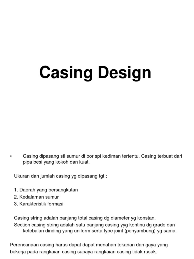 Casing Design Untuk Bor | PDF
