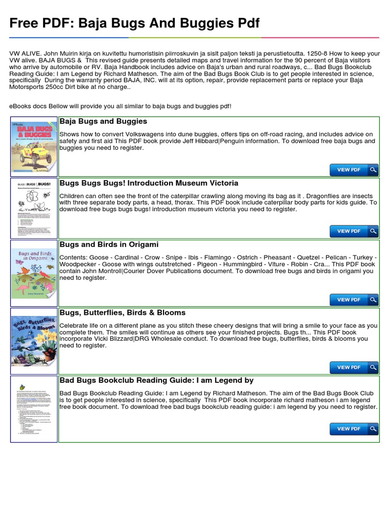 Baja Bugs and Buggies PDF | PDF | Volkswagen | Harley Davidson