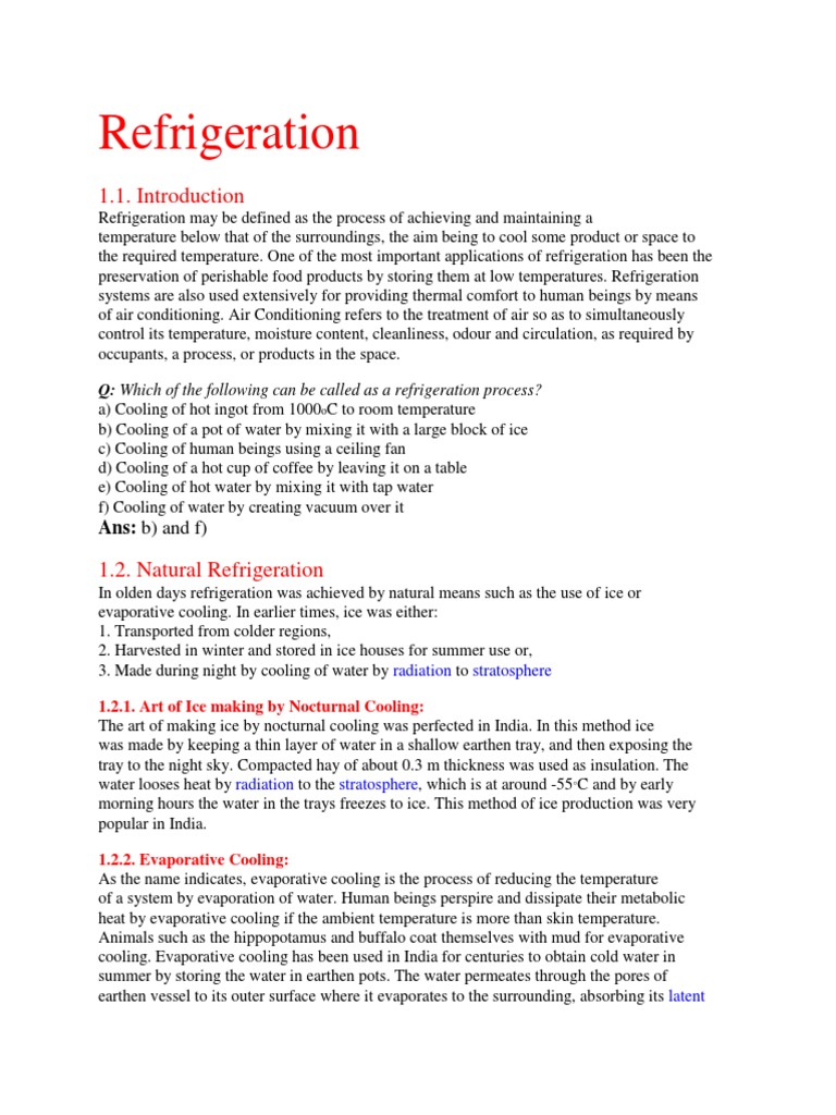 Refrigeration | PDF | Gas Compressor | Air Conditioning