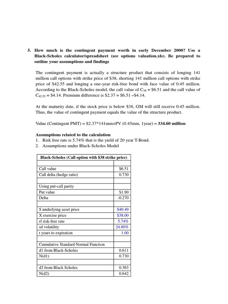 Contingent Payment Valuation Analysis | PDF