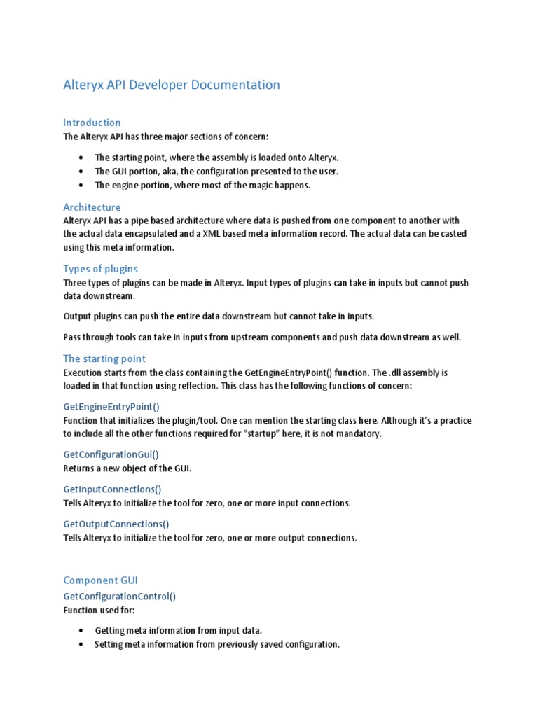 Alteryx API Developer Documentation | PDF | Application Programming ...