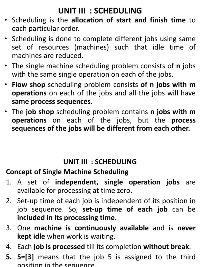 Scheduling Notes Pdf Scheduling Production Processes Scheduling Computing