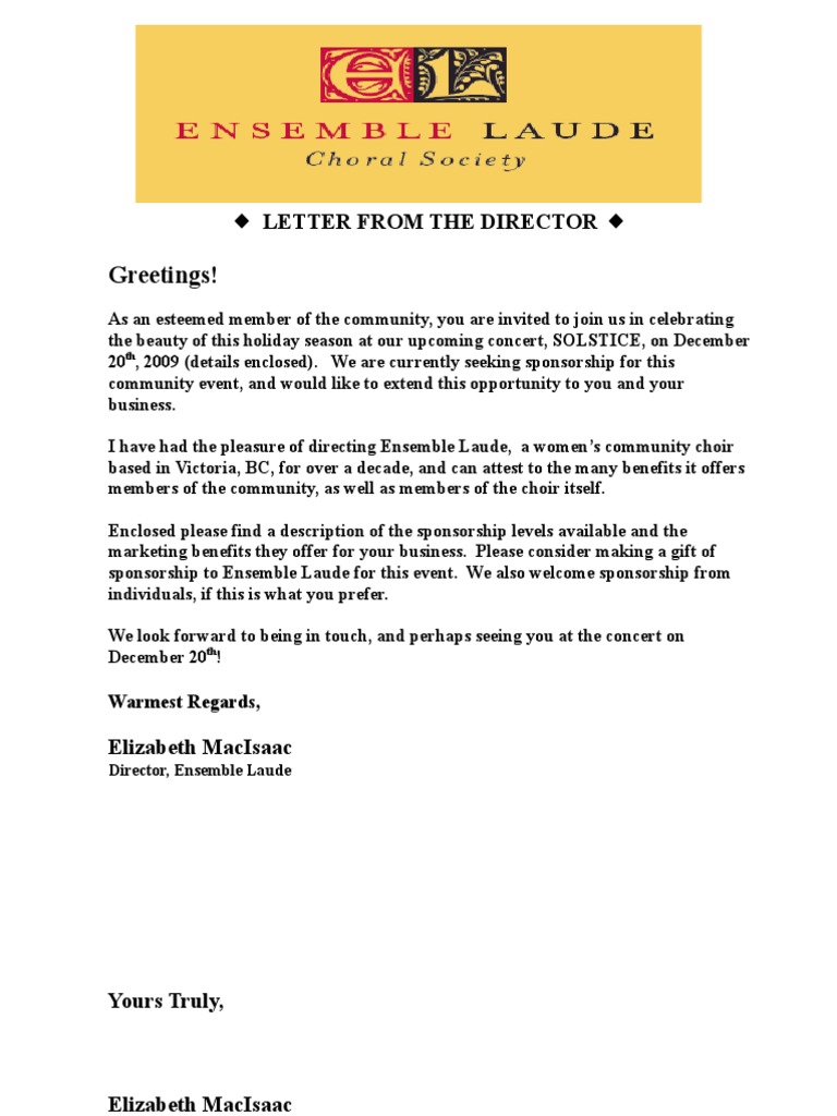 Greetings!: Letter From The Director | PDF