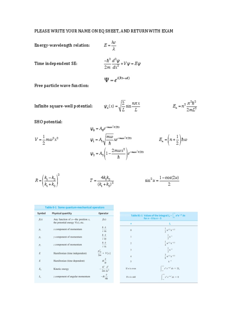 Exam 1 Equation Sheet | PDF | Social Science | Teaching Methods & Materials
