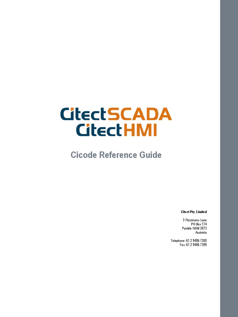 Citectscada Cicode Reference Pdf Array Data Structure Variable Computer Science 6676