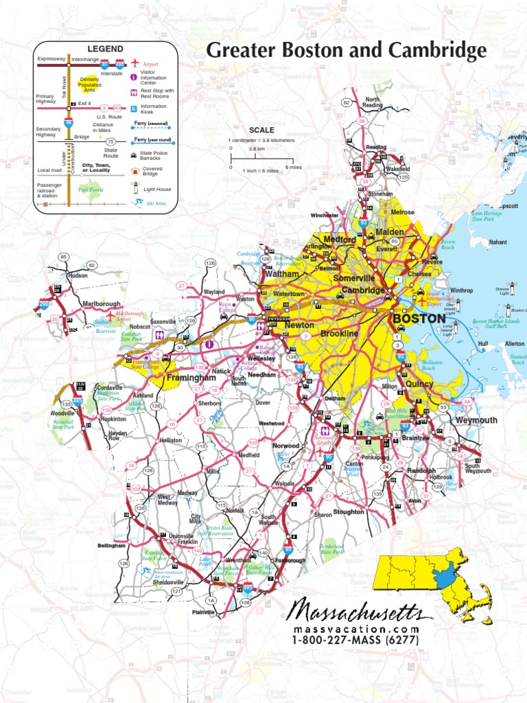 Boston Map Detailed | PDF | Transport Infrastructure | Road Infrastructure