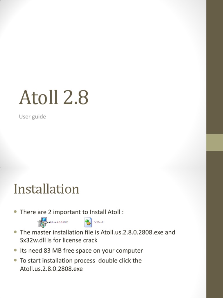Atoll 2.8 User Guide | PDF | Installation (Computer Programs) | Antenna (Radio)