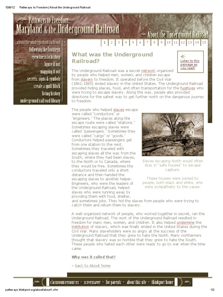 01 About The Underground Railroad | PDF | Underground Railroad ...