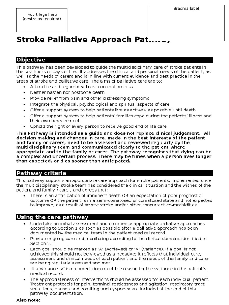 Stroke Palliative Approach Pathway | PDF