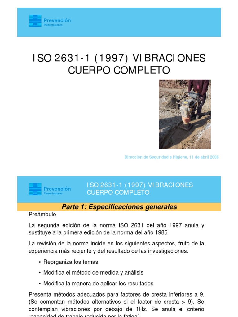 ISO 2631-1: Guía de Vibraciones Corporales | PDF