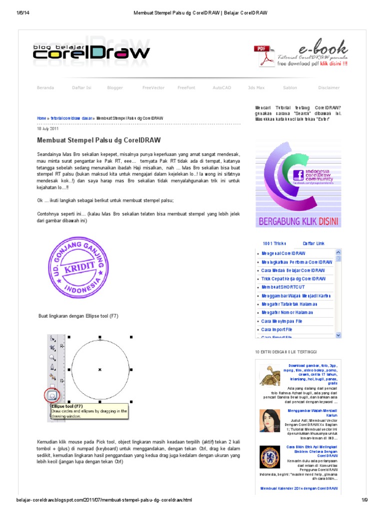 Membuat Stempel Palsu DG CorelDRAW - Belajar CorelDRAW | PDF