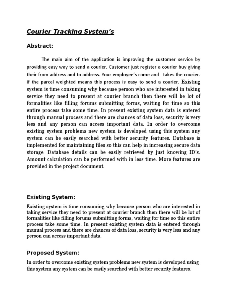 Courier Tracking System | PDF | Floppy Disk | Databases