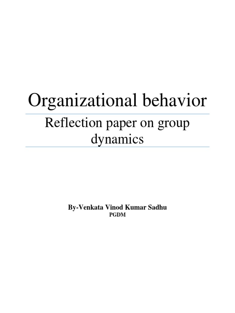 How To Work in Group (Reflection Paper) | PDF | Organizational Behavior ...