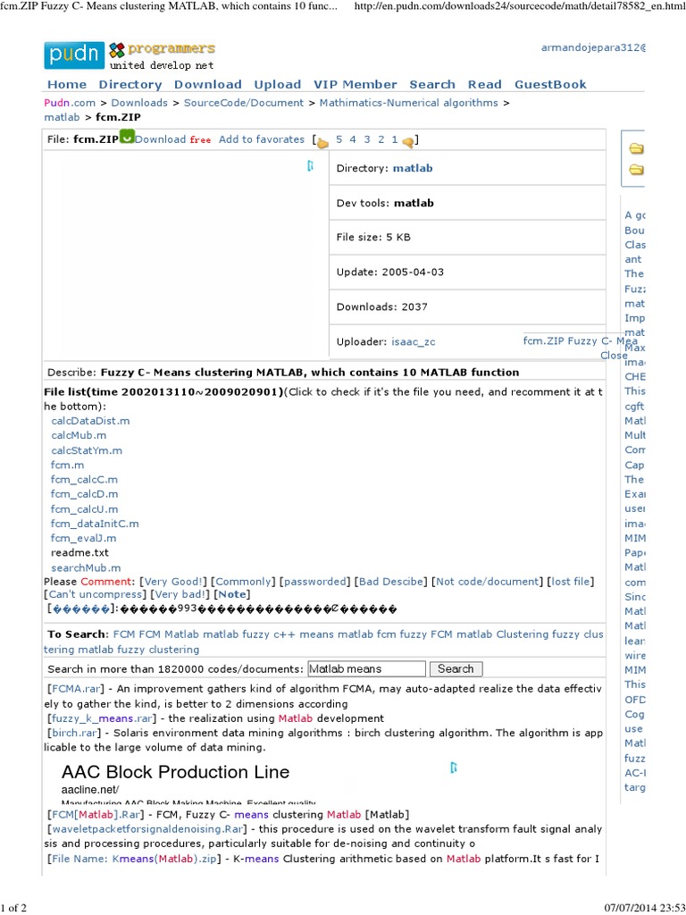 FCM - Zip Fuzzy C - Means Clustering MATLAB, Which Contains 10 Function WWW - Pudn | PDF ...
