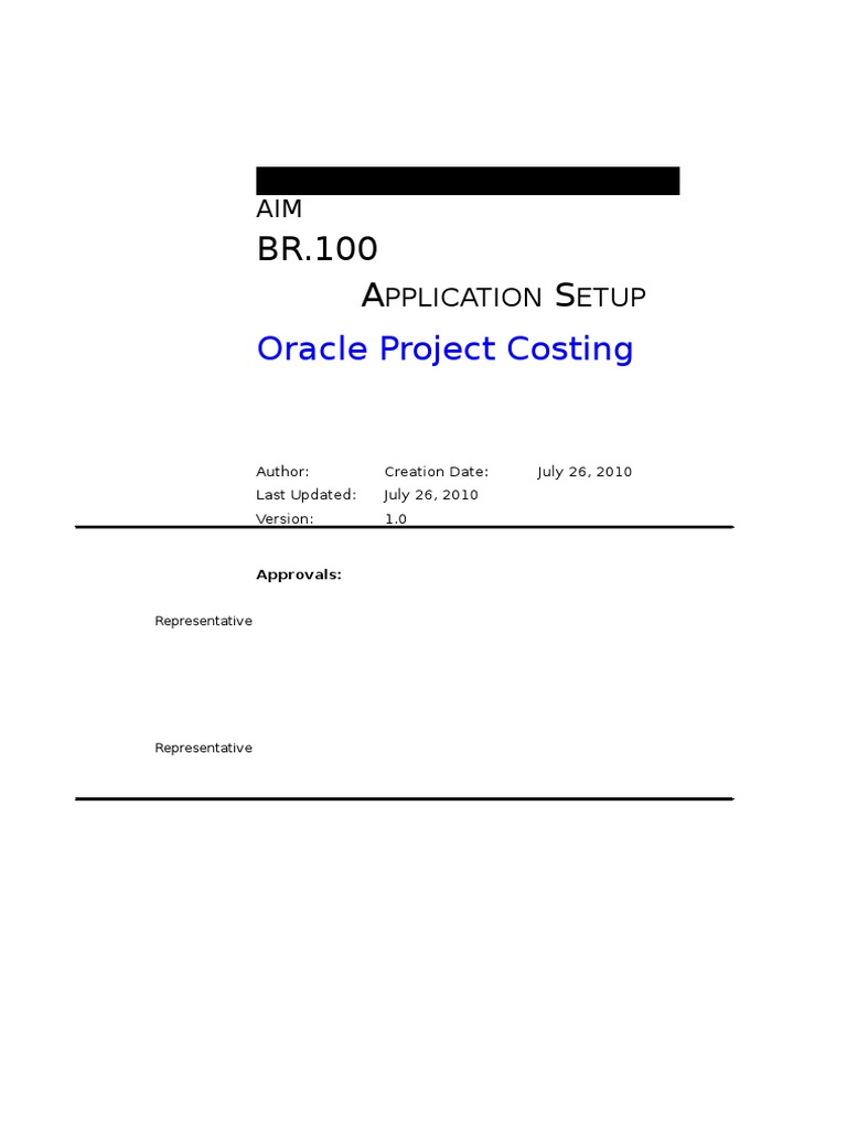 PA - BR100 Project Costing V1 0 | Accounting | Business