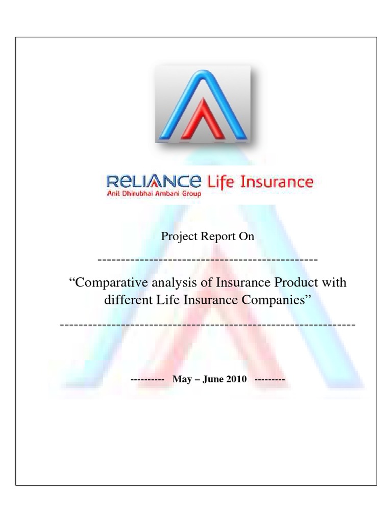 Project On Reliance | PDF | Insurance | Marketing
