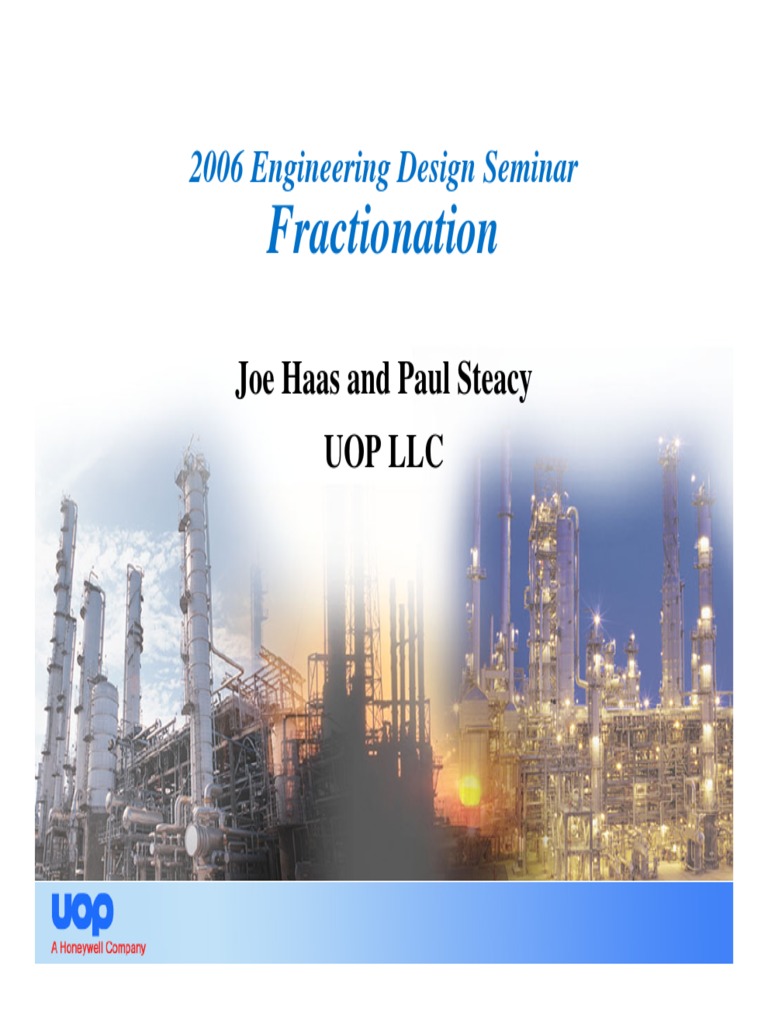 UOP Engineering Design - Fractionation PDF | PDF | Distillation ...