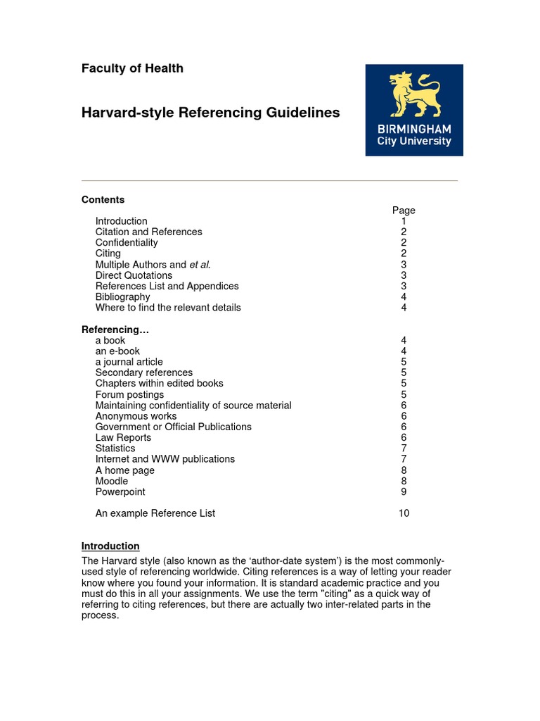 Harvard Style Referencing Guidelines | PDF | Uniform Resource Locator ...