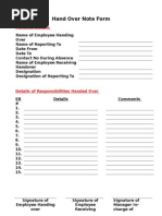 Car Handover Form | PDF