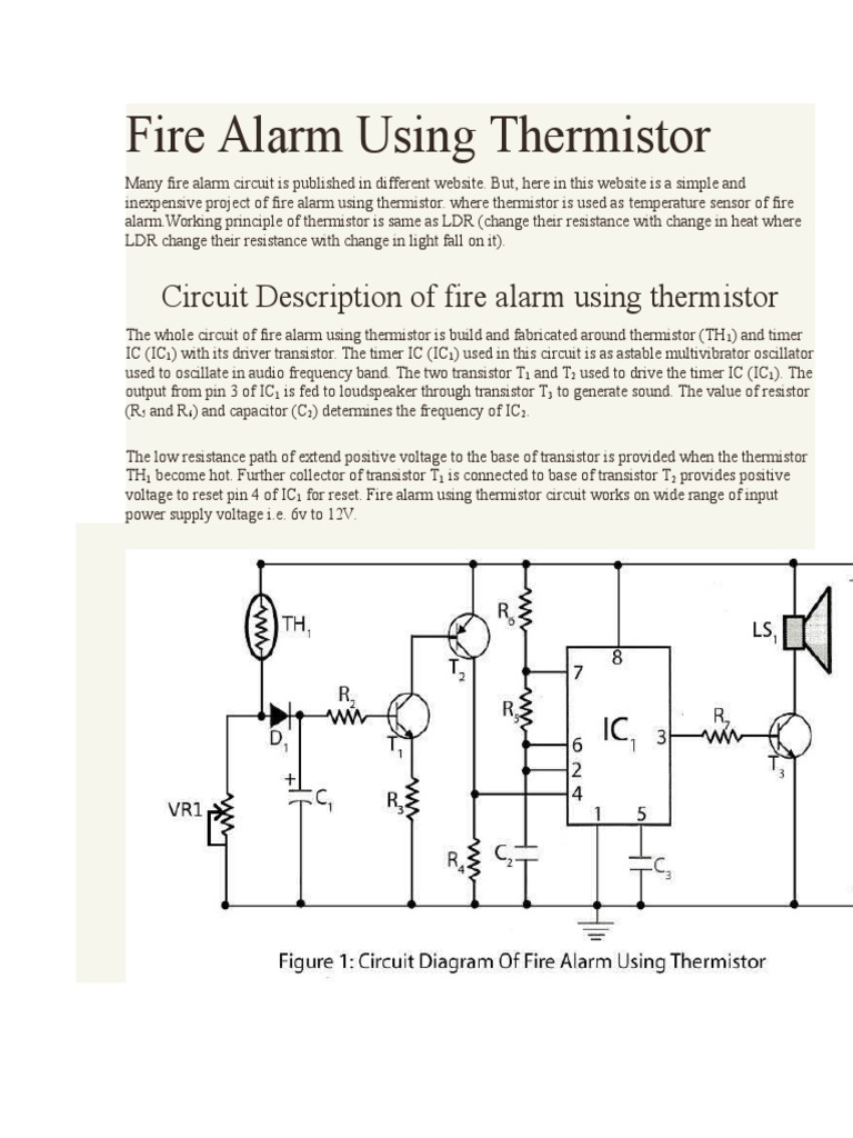 Fire Alarm Circuit Using Thermistor | PDF | Electronic Circuits ...
