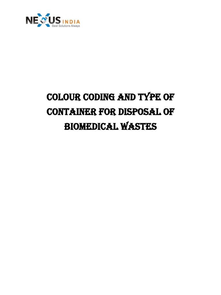 Biomedical Waste Colour Coding Guide | PDF | Self-Improvement | Wellness