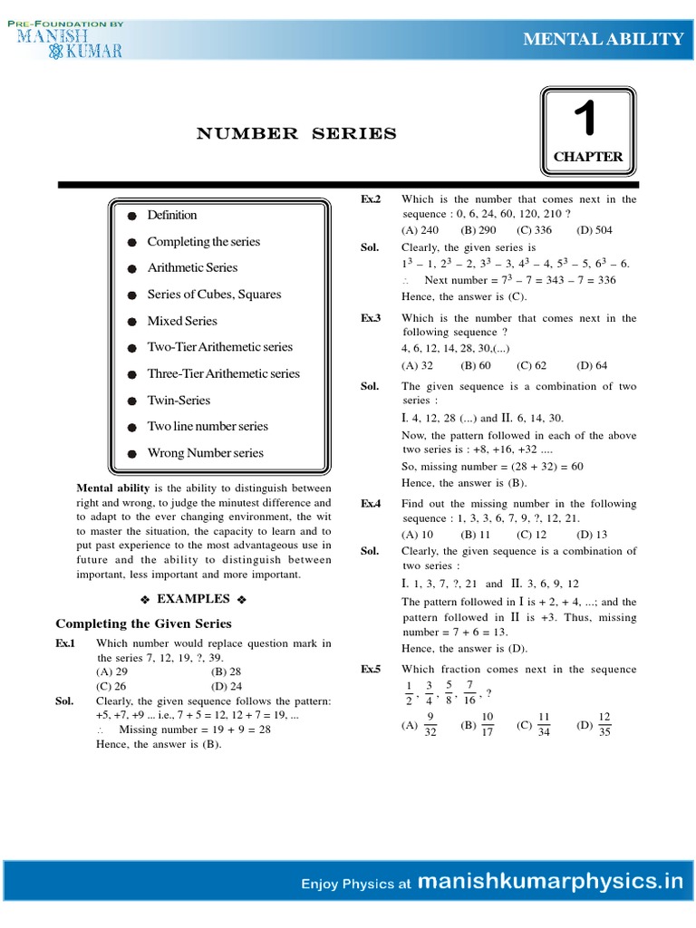 1 Number Series | PDF | Fraction (Mathematics) | Mathematical Objects