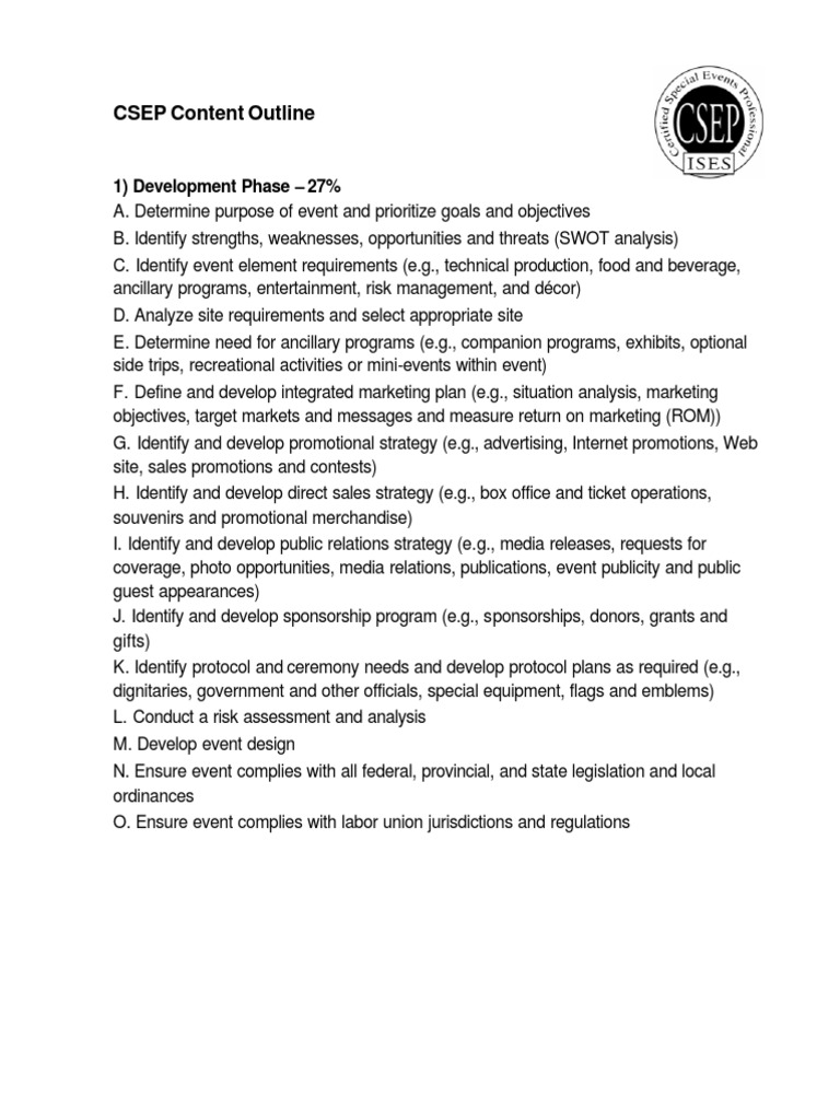 CSEP Content Outline | Download Free PDF | Insurance | Risk Management