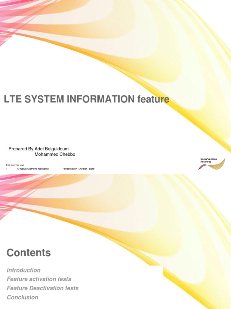 LTE System Information Feature | PDF | Lte (Telecommunication) | Nokia