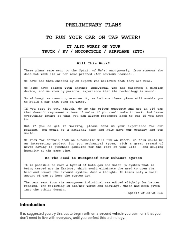 Car Plans | PDF