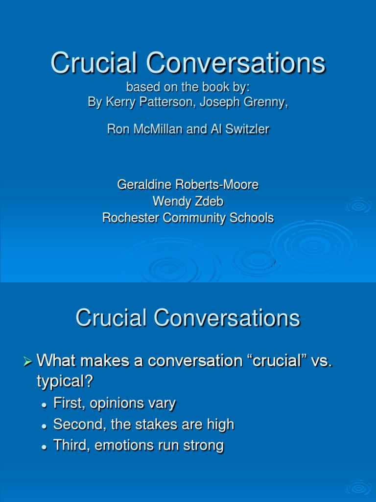 Crucial Conversations | Conversation | Social Psychology