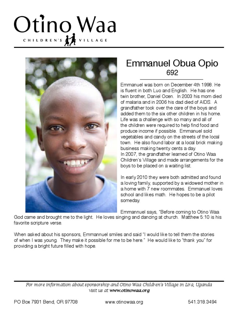 Emmanuel's Journey to Hope in Uganda | PDF | Wellness