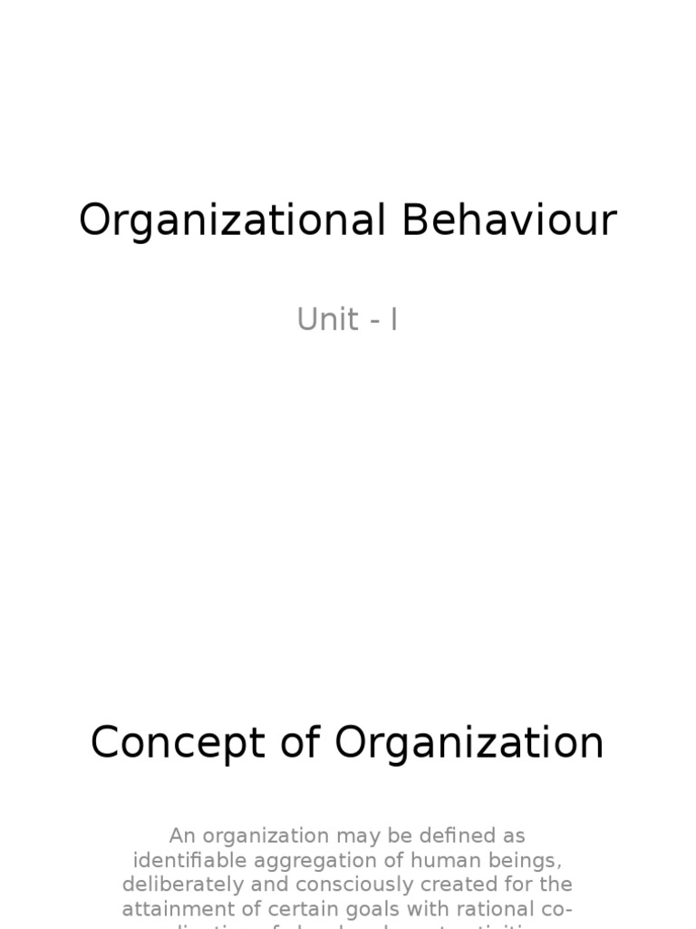 Organizational Behaviour | PDF | Organizational Behavior | Metaphysics ...