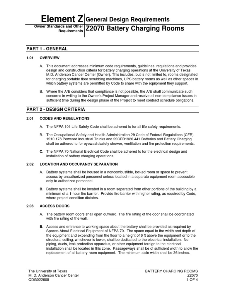 Battery Room | PDF | Battery (Electricity) | Ventilation (Architecture)
