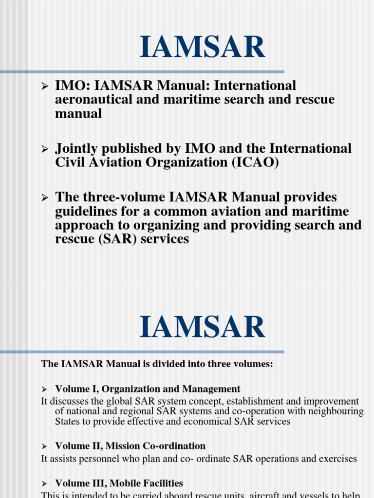 IAMSAR | Search And Rescue | Waterway And Maritime